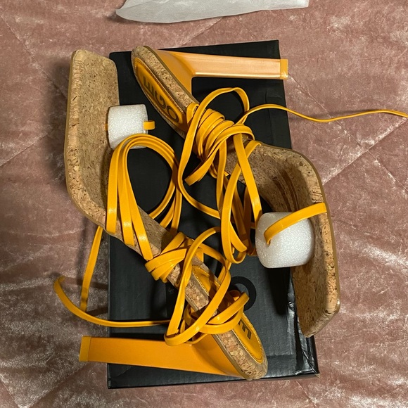 EGO | Shoes | Orange Montana Lace Up Strappy Ego Heels | Poshmark
